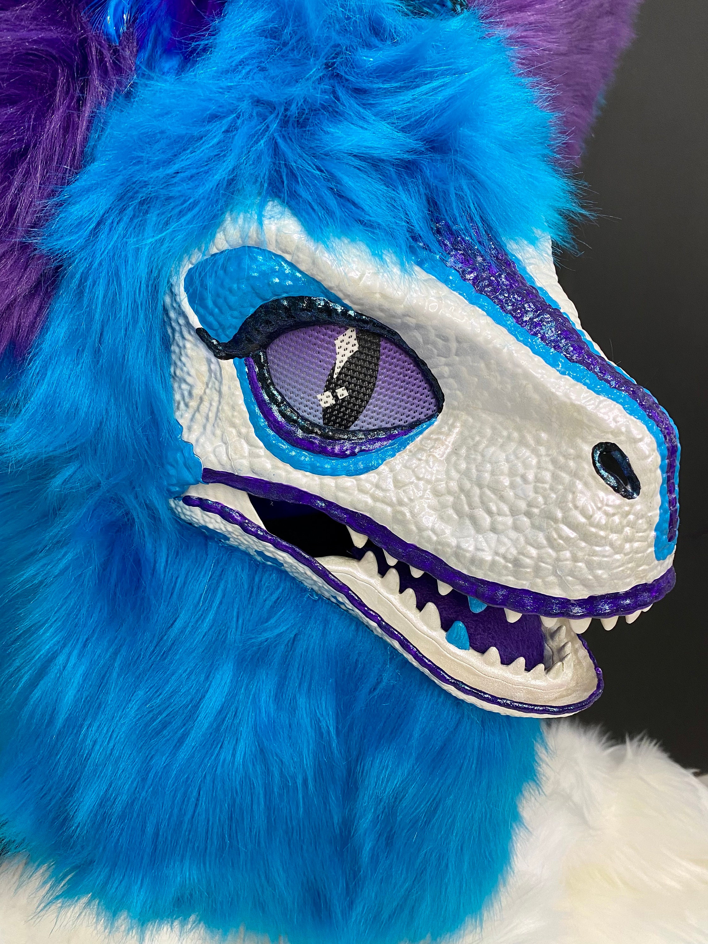 Dino Furry Mask Teal Velox With Matching Nub Tail - Etsy