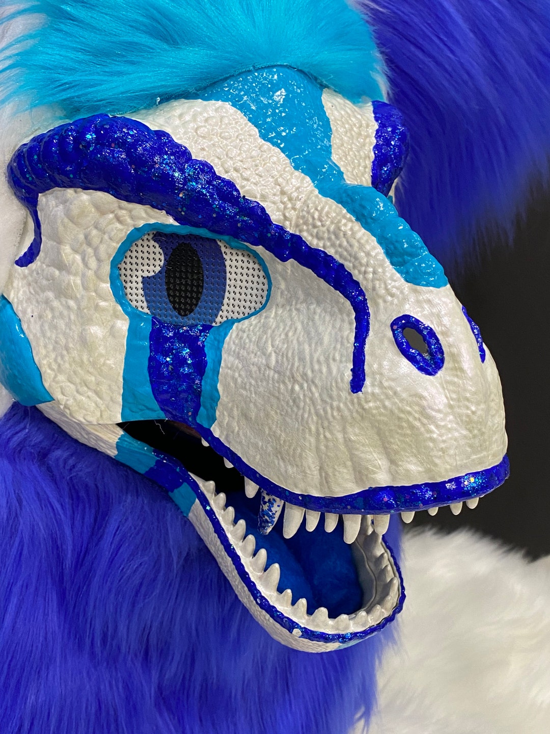 Dino Furry Mask With Matching Nub Tail Poseidon - Etsy