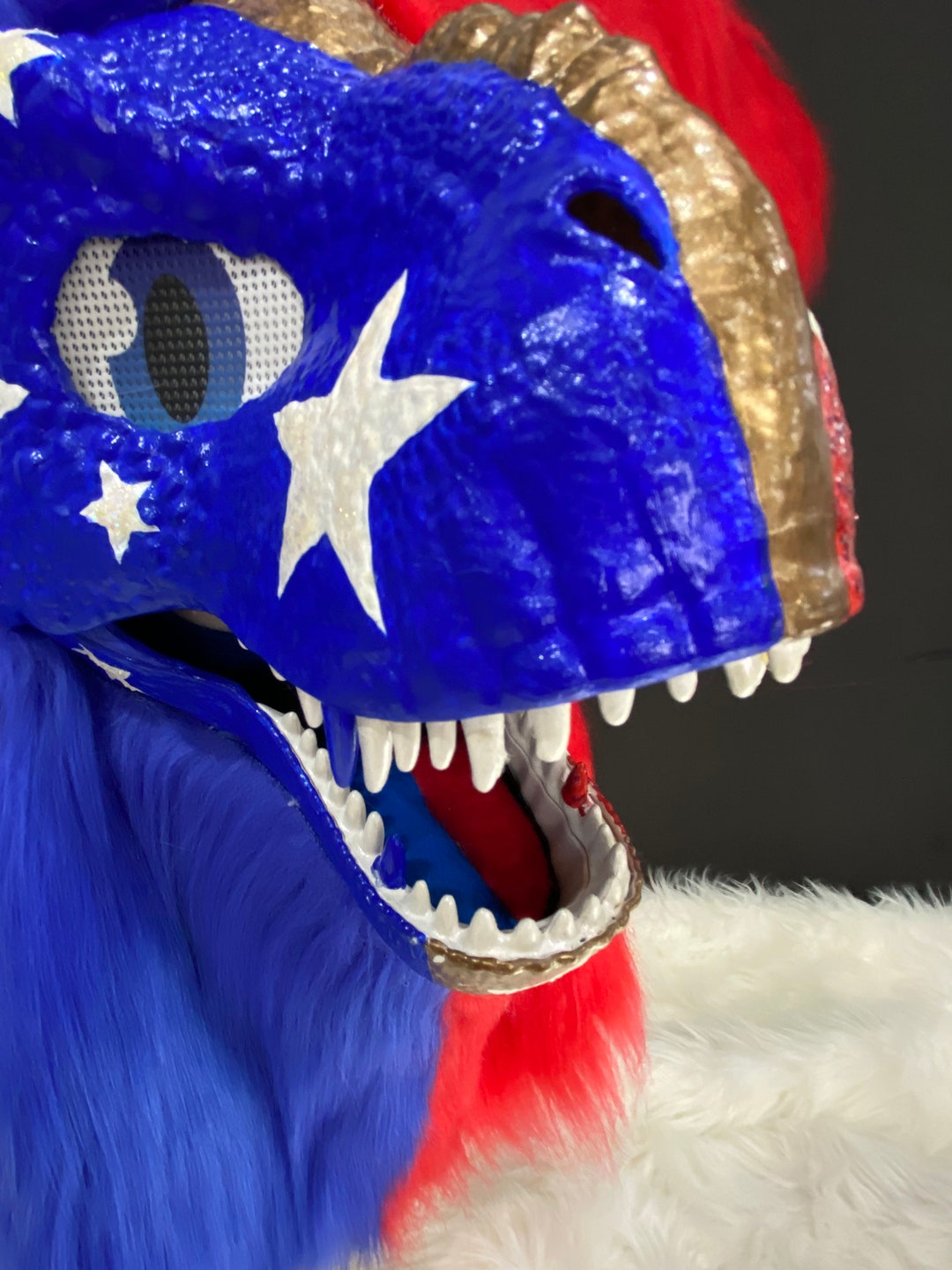 Dino Furry Mask With Matching Nub Tail - Dino USA. - Etsy