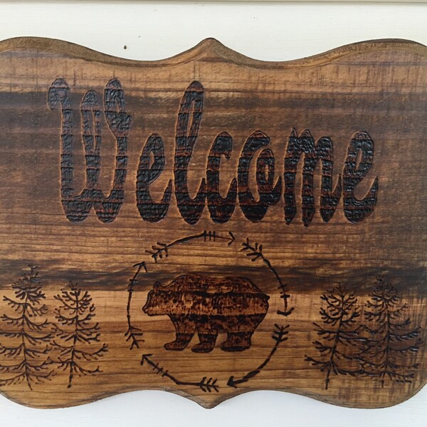 Woodburning Signs Welcome Sign - Etsy