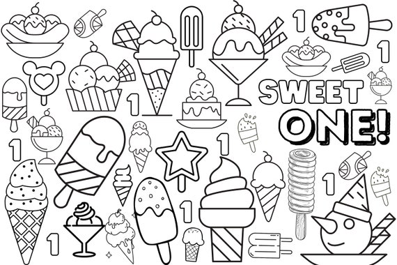 Huge Sweet One Coloring Poster for Kids Adults great for - Etsy