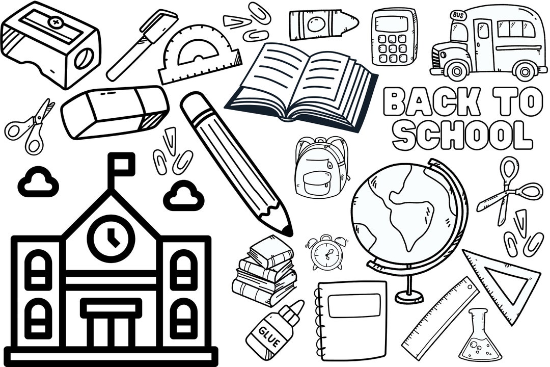 Huge Back to School Coloring Poster for Kids, Adults great for Family ...