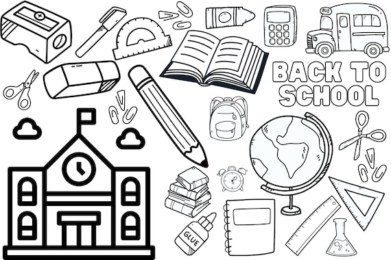 Huge Back to School Coloring Poster for Kids Adults great - Etsy
