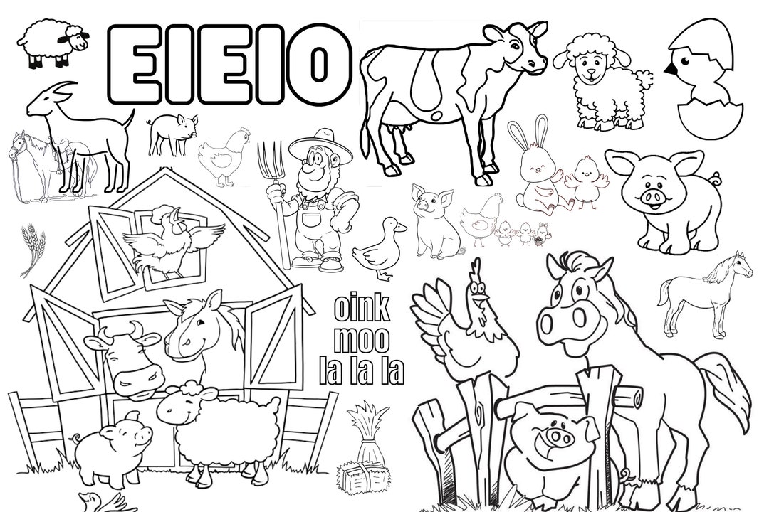 Huge Farm Coloring Poster for Kids, Adults great for Family Time, Girls ...