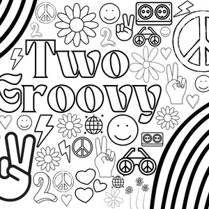 Huge Printed Two Groovy Coloring Poster for Kids, Adults for Family ...