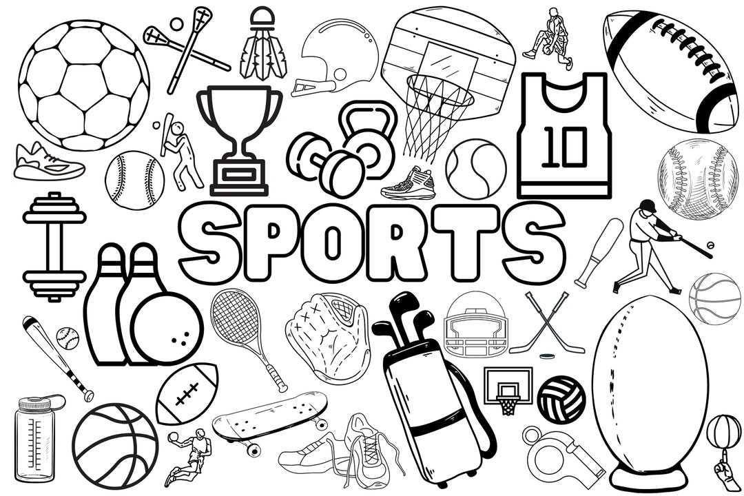 Huge Printed Sports Coloring Poster for Kids, Adults great for Family ...