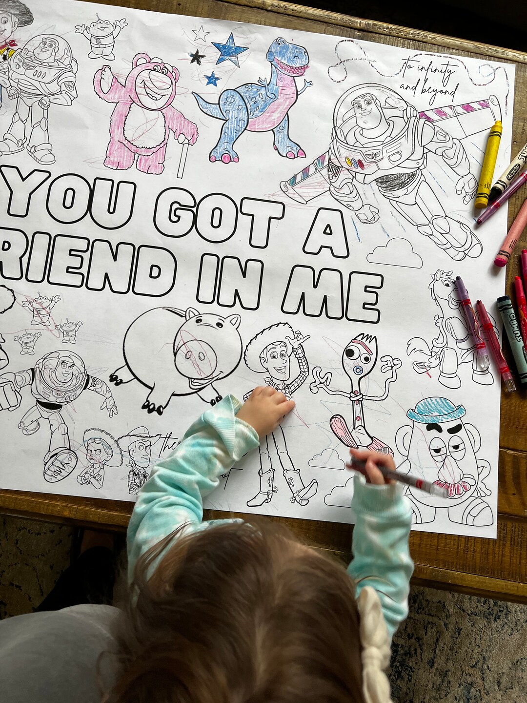 Huge Character Coloring Poster for Kids, Adults great for Family Time ...