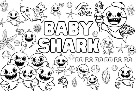 Huge Shark Coloring Poster for Kids Adults great for Family - Etsy