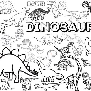 Huge Printed Dinosaur Coloring Poster for Kids, Adults great for Family ...