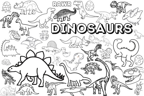 Huge Dinosaur Coloring Poster for Kids Adults great for - Etsy