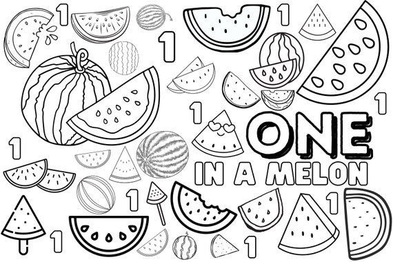 Huge One in a Melon Coloring Poster for Kids Adults great - Etsy