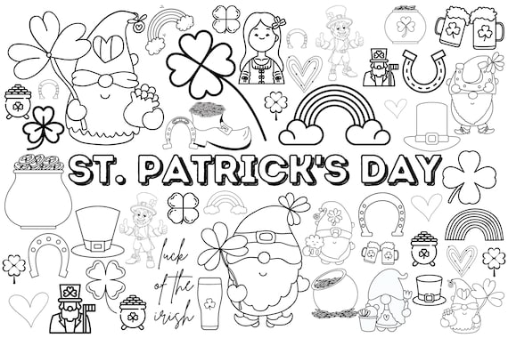 Huge St Patricks Day Coloring Poster for Kids Adults great | Etsy