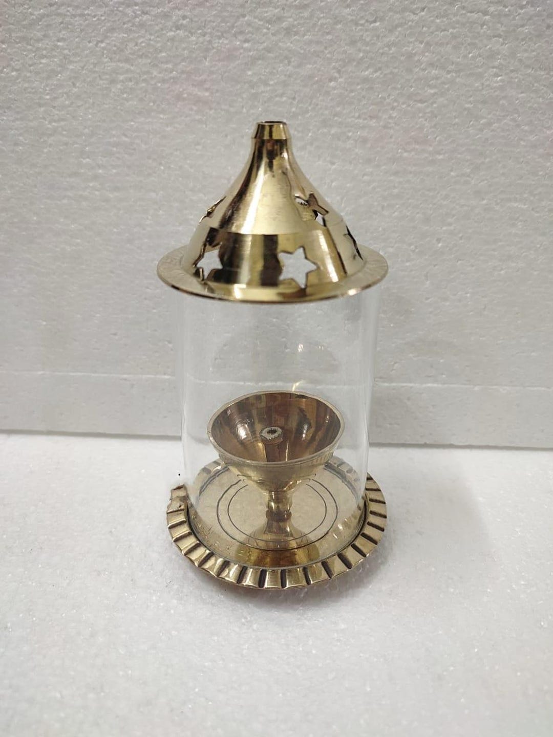 Brass and Glass Akhand Jyot Diya - Etsy