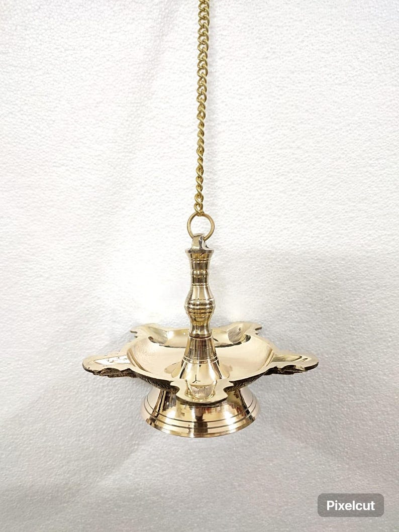 Brass Panchmukhi Hanging Diya / Deepam Vilakku - Etsy