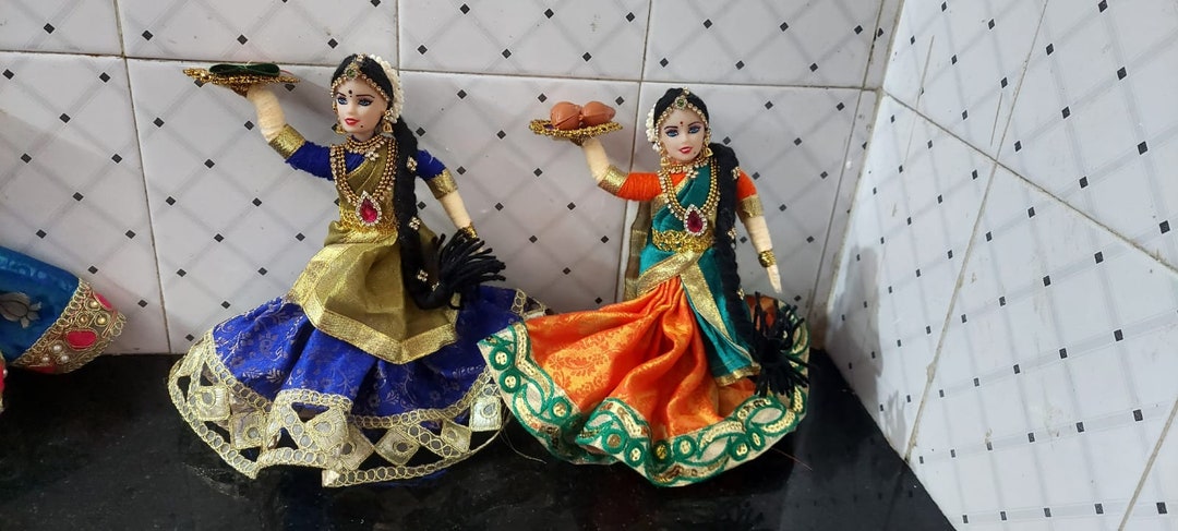 Set of 2 Welcome Dolls With Half Saree Golu Doll - Etsy