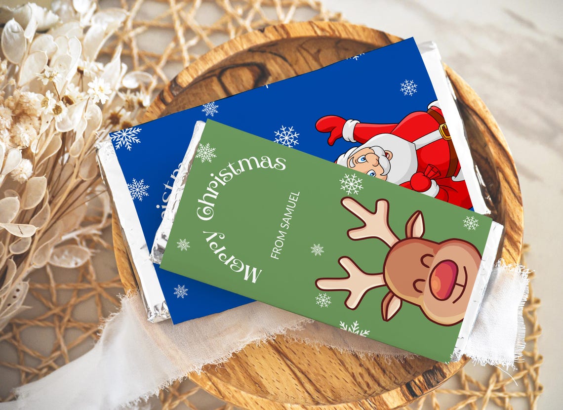 Christmas Candy Bar Wrapper Template | DIY Party Favor | Printable ...