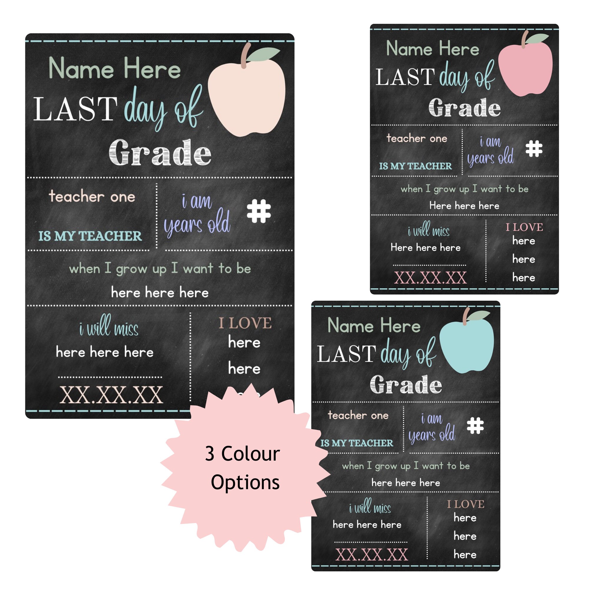 Chalkboard Last Day of School Sign Instant Download Editable First Day ...