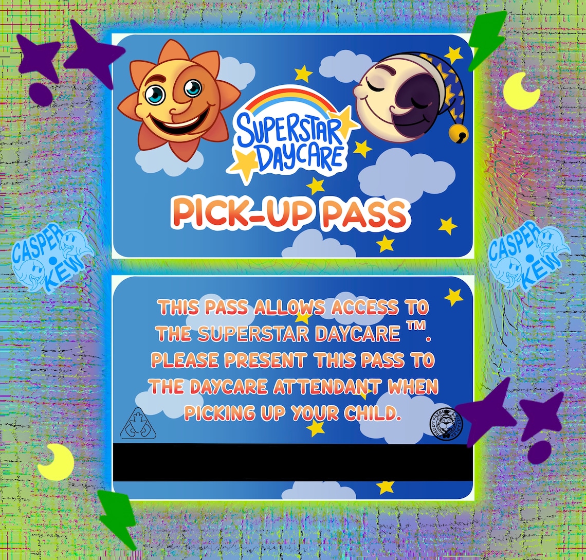 Security Breach FNAF Sun and Moon Video Game Card Superstar Daycare ...