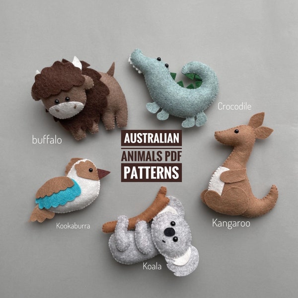 Australian Animals Felt Pattern - Etsy Australia