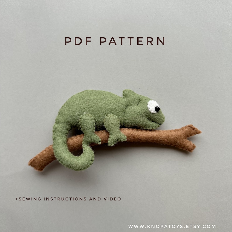 Lizard Plush Pattern Pdf Felt Animals Sewing Pattern and Tutorial ...