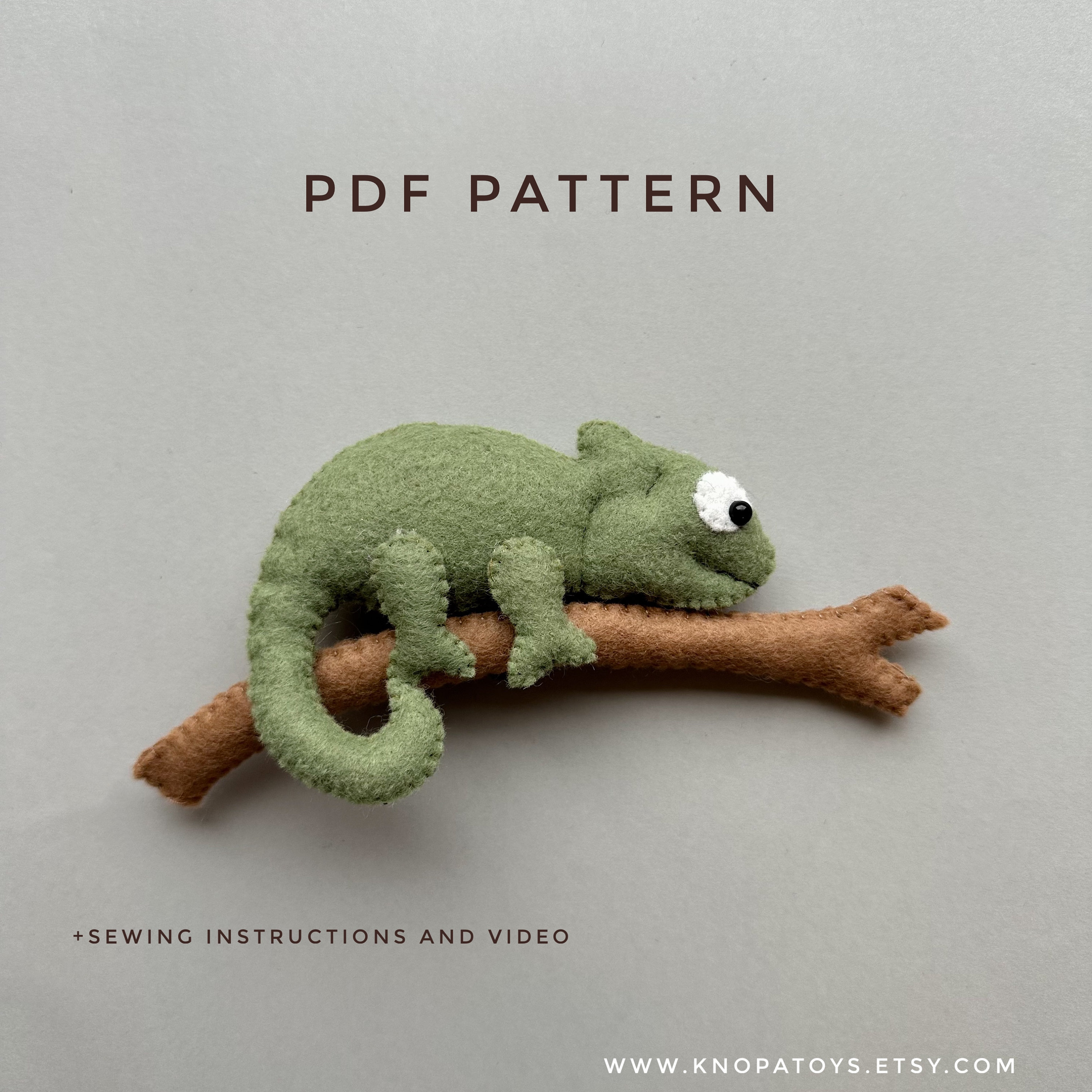 Lizard Plush Pattern Pdf Felt Animals Sewing Pattern and Tutorial ...