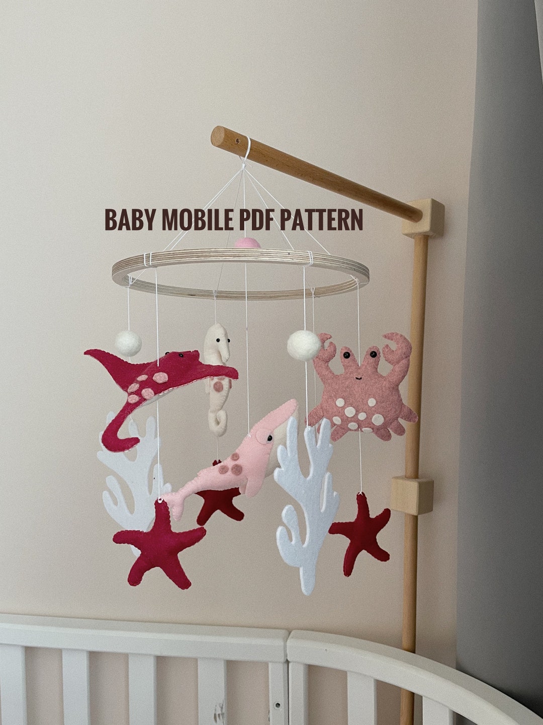 Under the Sea Felt Ornament Baby Mobile Nursery Pdf Pattern Sea Horse ...