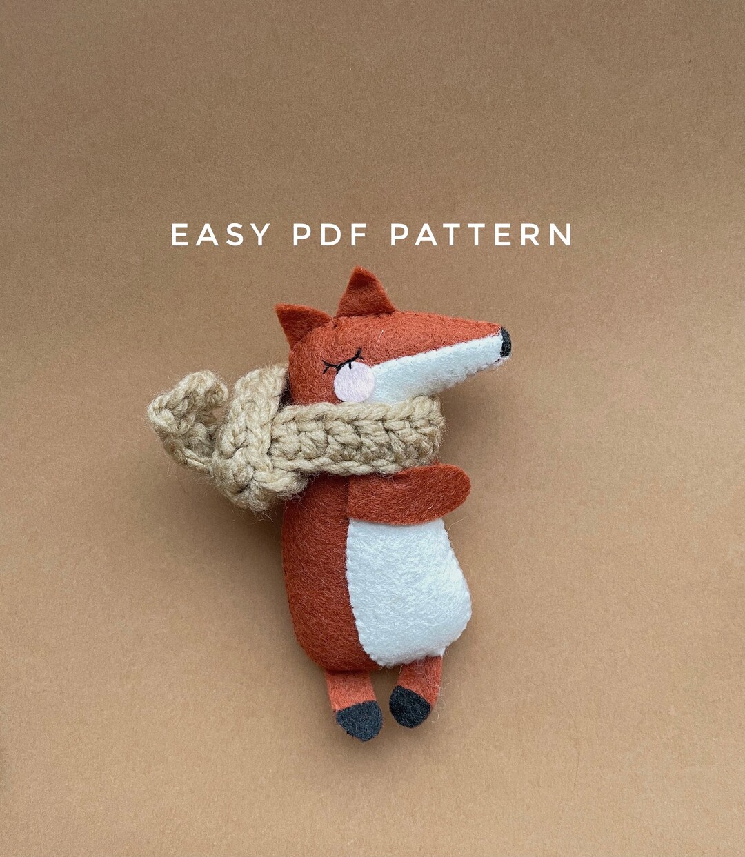 PDF Pattern Fox, Tutorial Fox, Nursery Decoration Fox of Felt, Easy ...