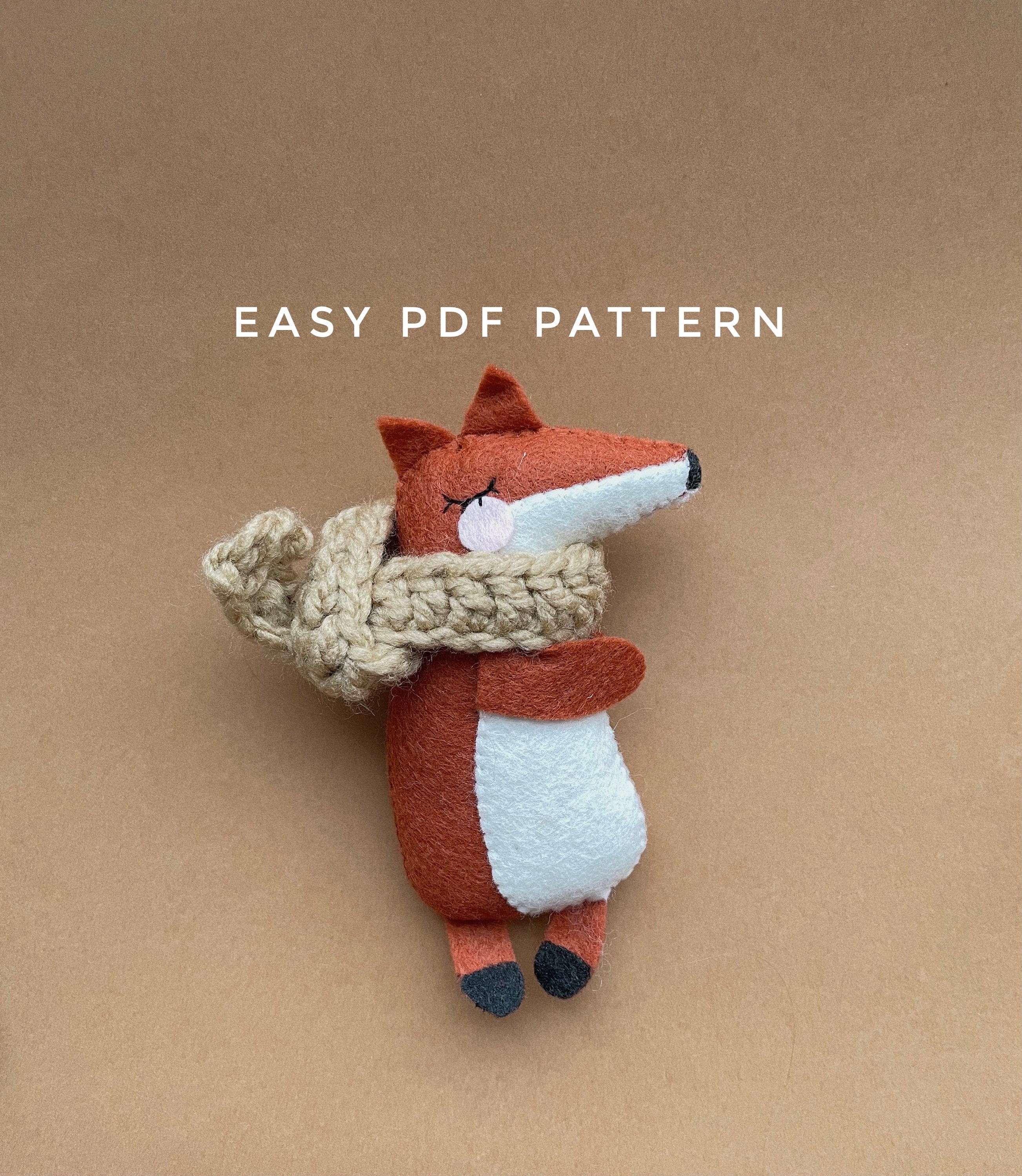 PDF Pattern Fox, Tutorial Fox, Nursery Decoration Fox of Felt, Easy ...