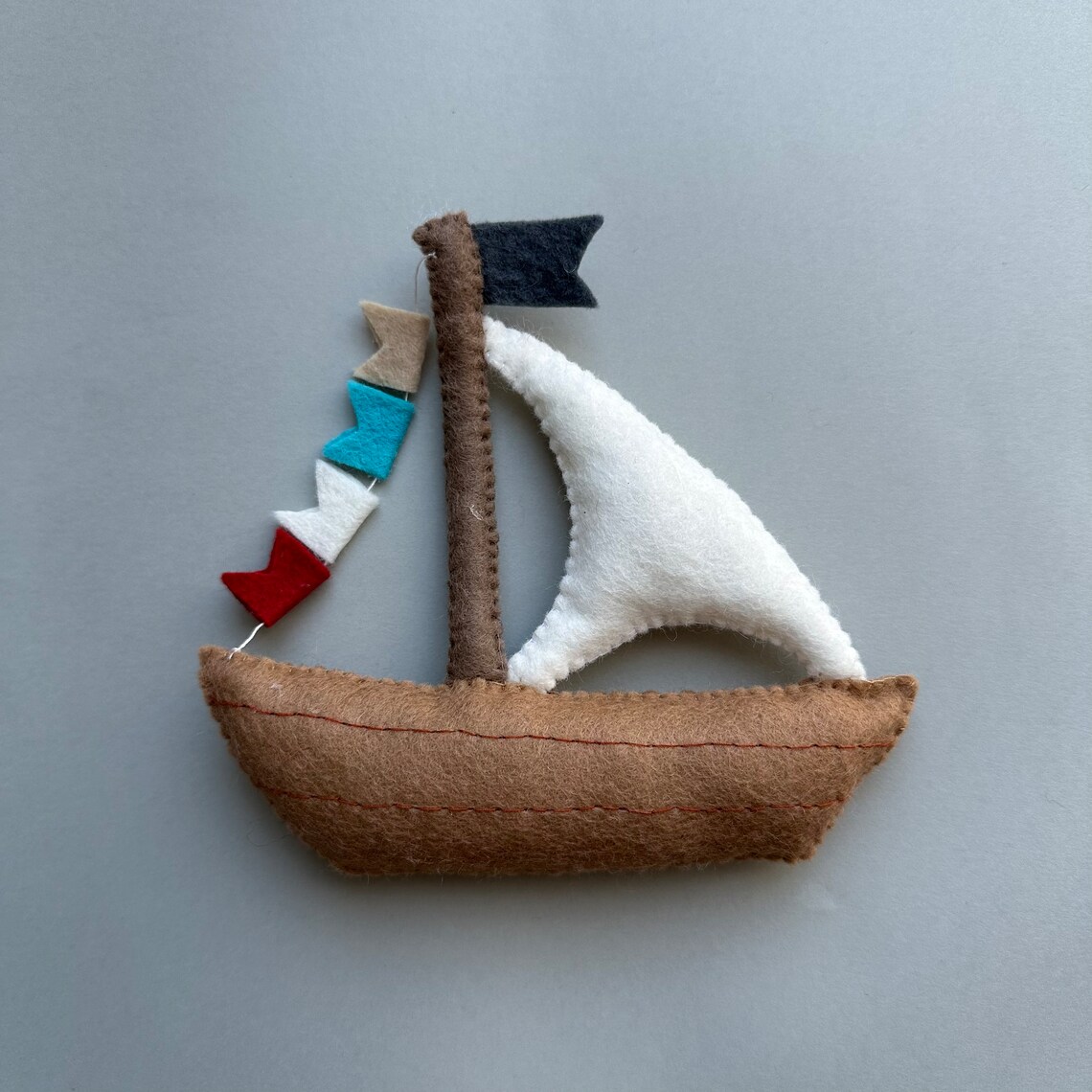Set of 4 Pdf Felt Sewing Pattern Pirate Ship Kawaii Plush Hand Made ...