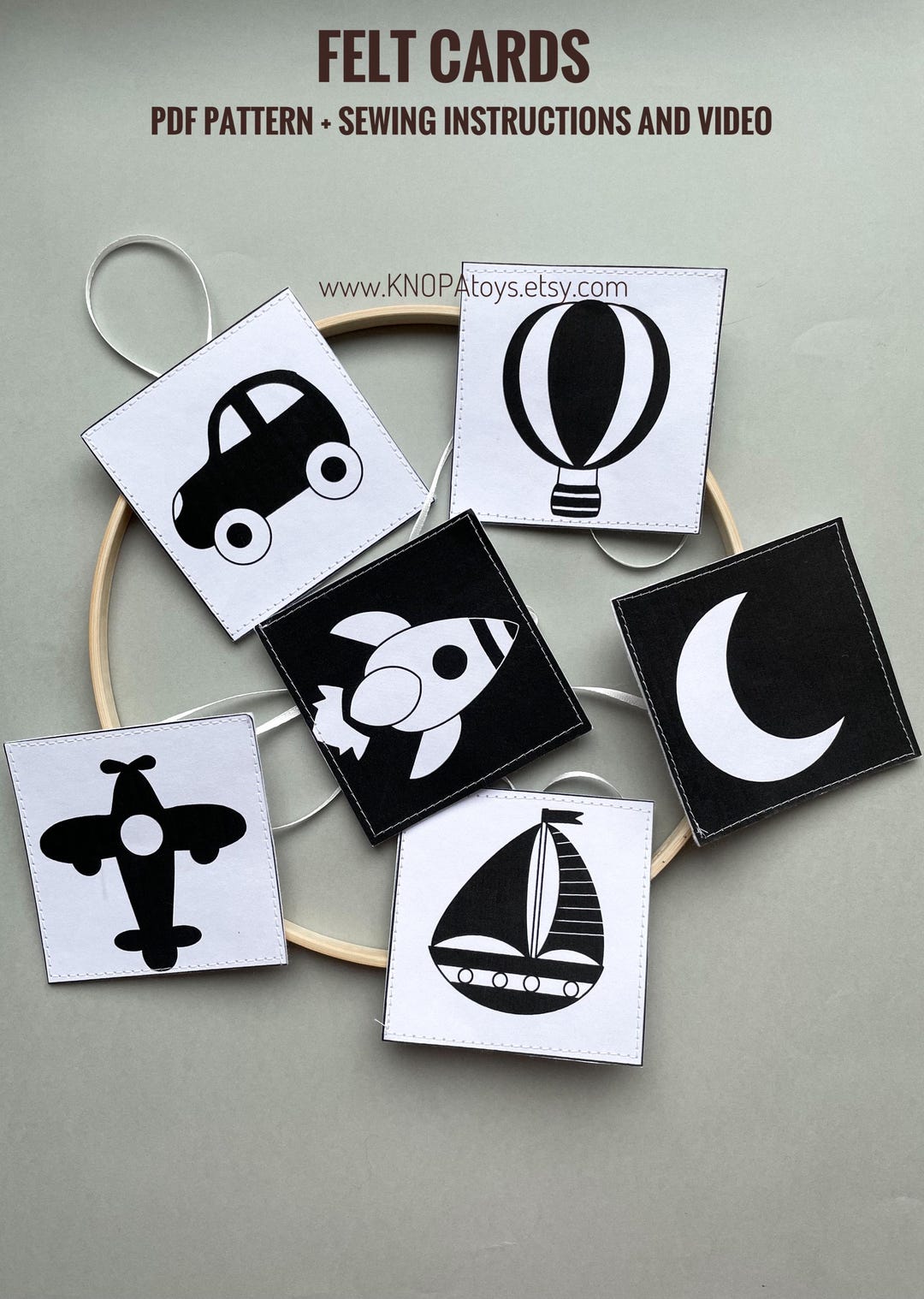 Montessori High Contrast Baby Felt Cards Pdf Pattern and Tutorial How ...