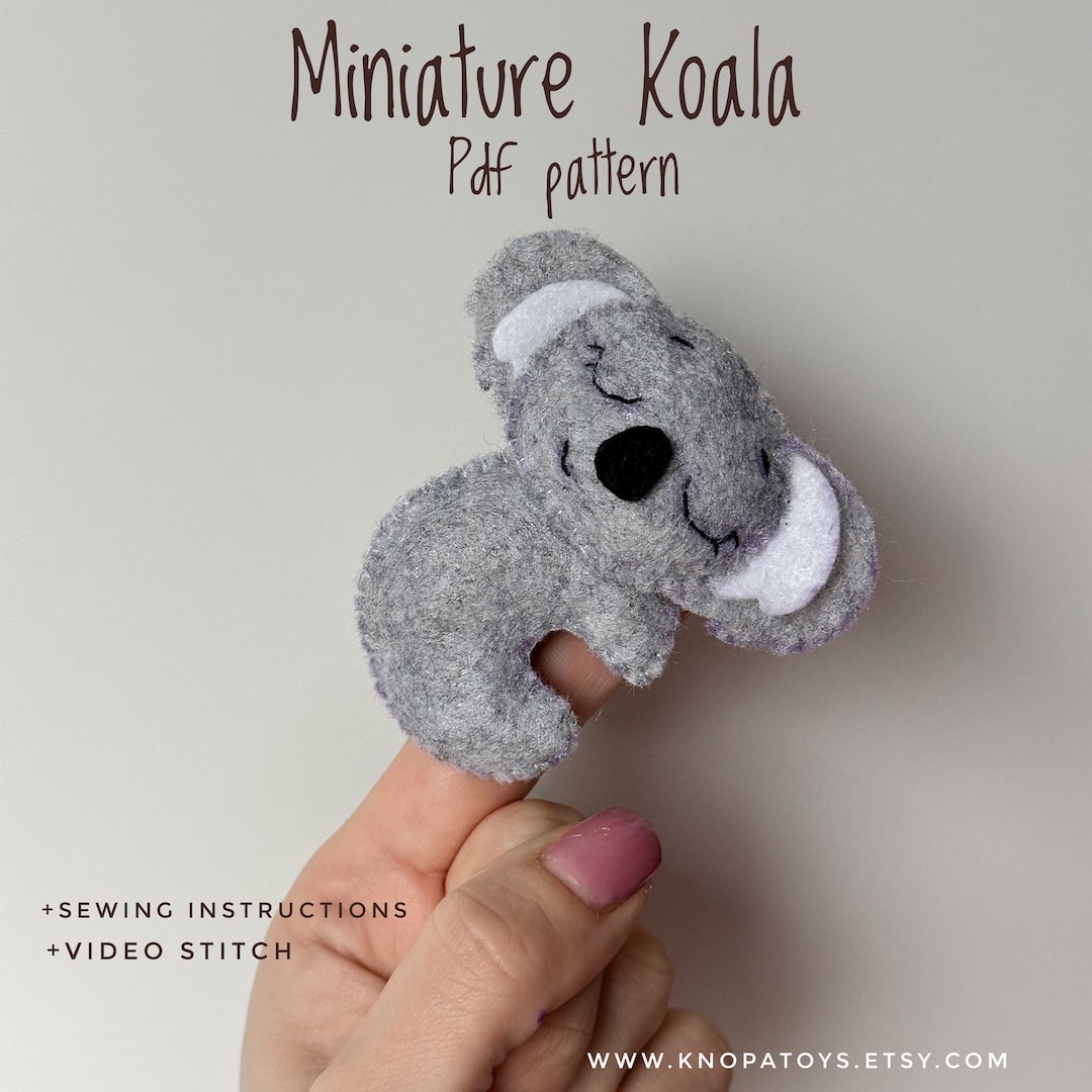 Miniature Koala Plush Pattern Felt Sewing Pdf Pattern Koala Ornament ...