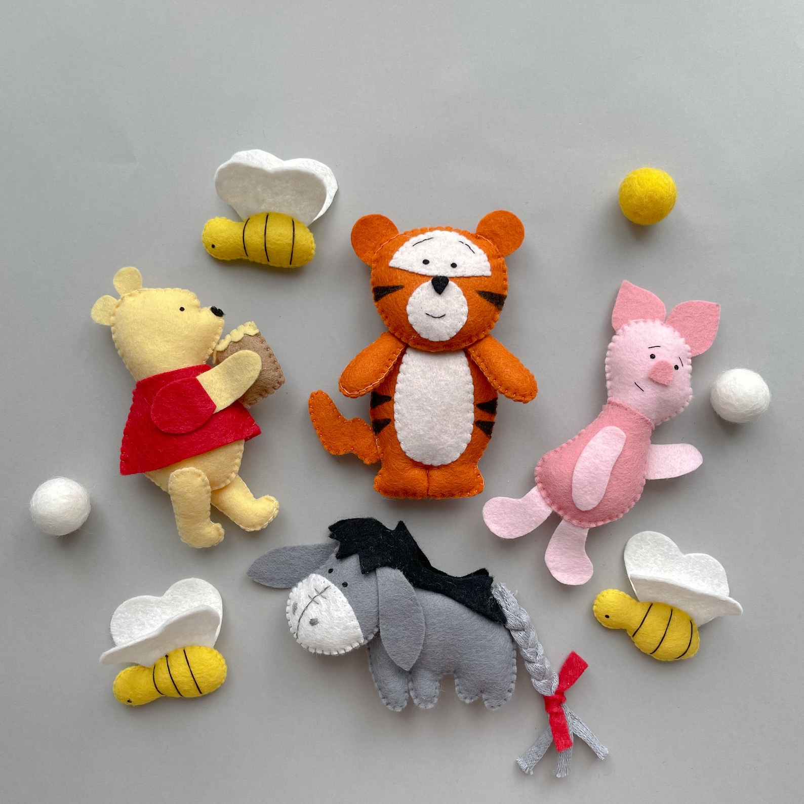 Winnie the Pooh Felt Pattern Set of 5 PDF Plushie Pattern - Etsy