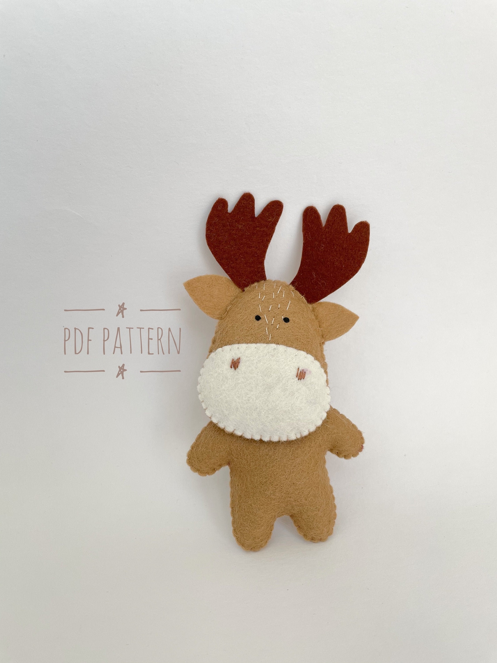 Felt Elk Pattern Felt Deer Sewing Pattern Deer PDF Tutorial - Etsy