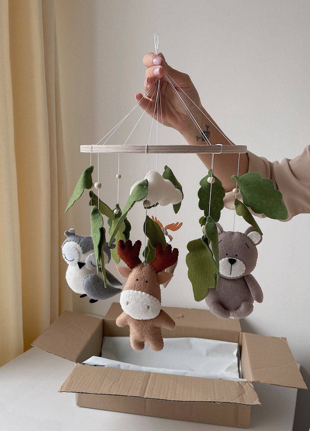 Baby Mobile Woodland, Crib Mobile, Baby Girl Mobile, Baby Mobile Boy ...