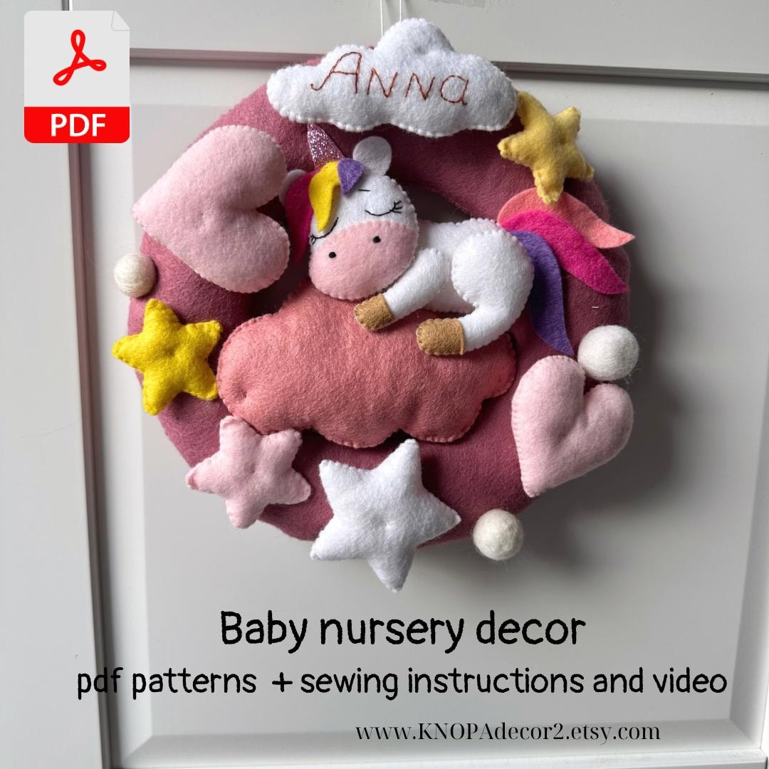 Unicorn Name Sign Pdf Pattern Gift Handmade Newborn Name Plate Baby ...