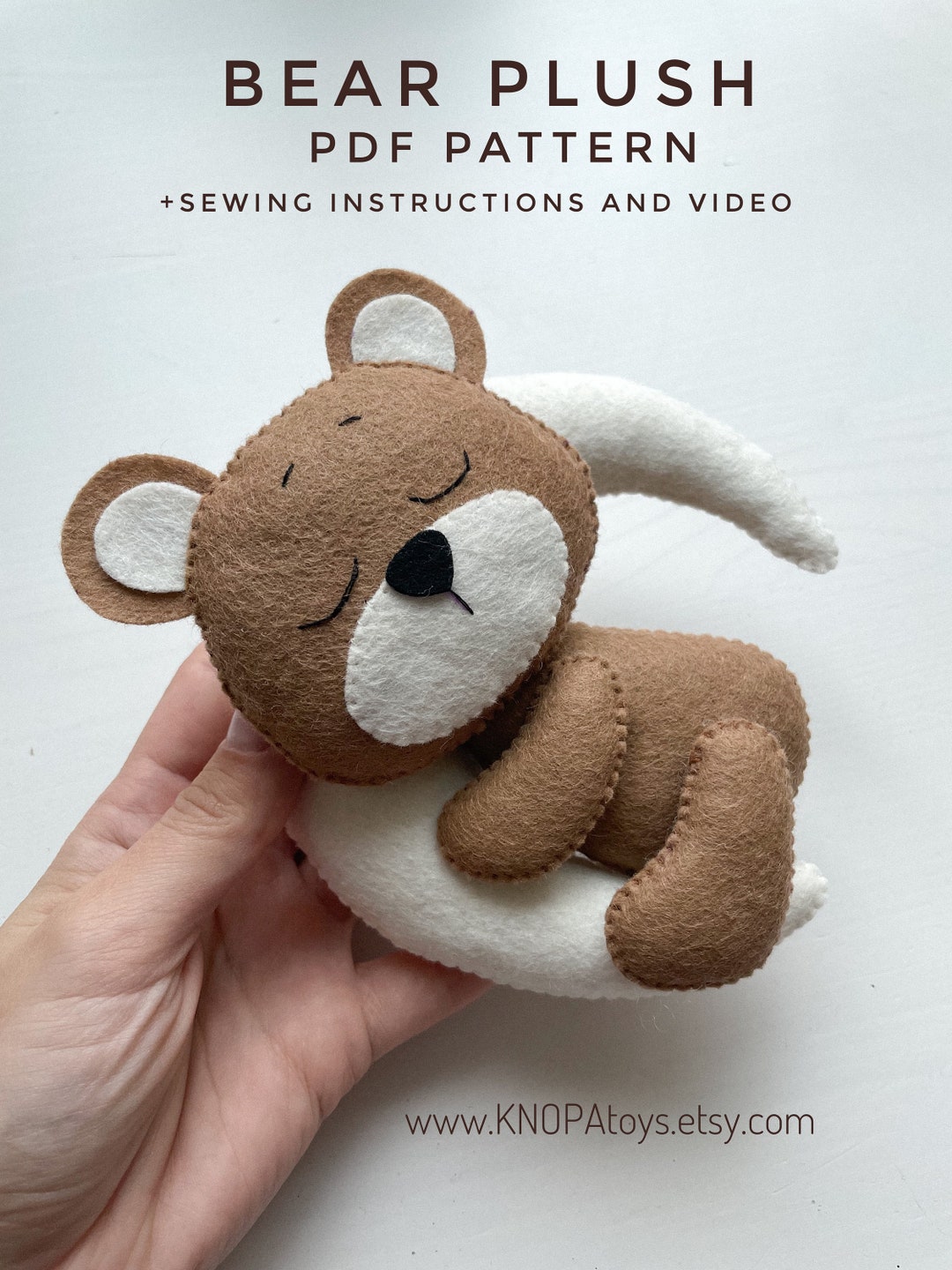 Bear Plush Pdf Pattern Baby Crib Mobile Handmade Teddy Bear Plushie ...