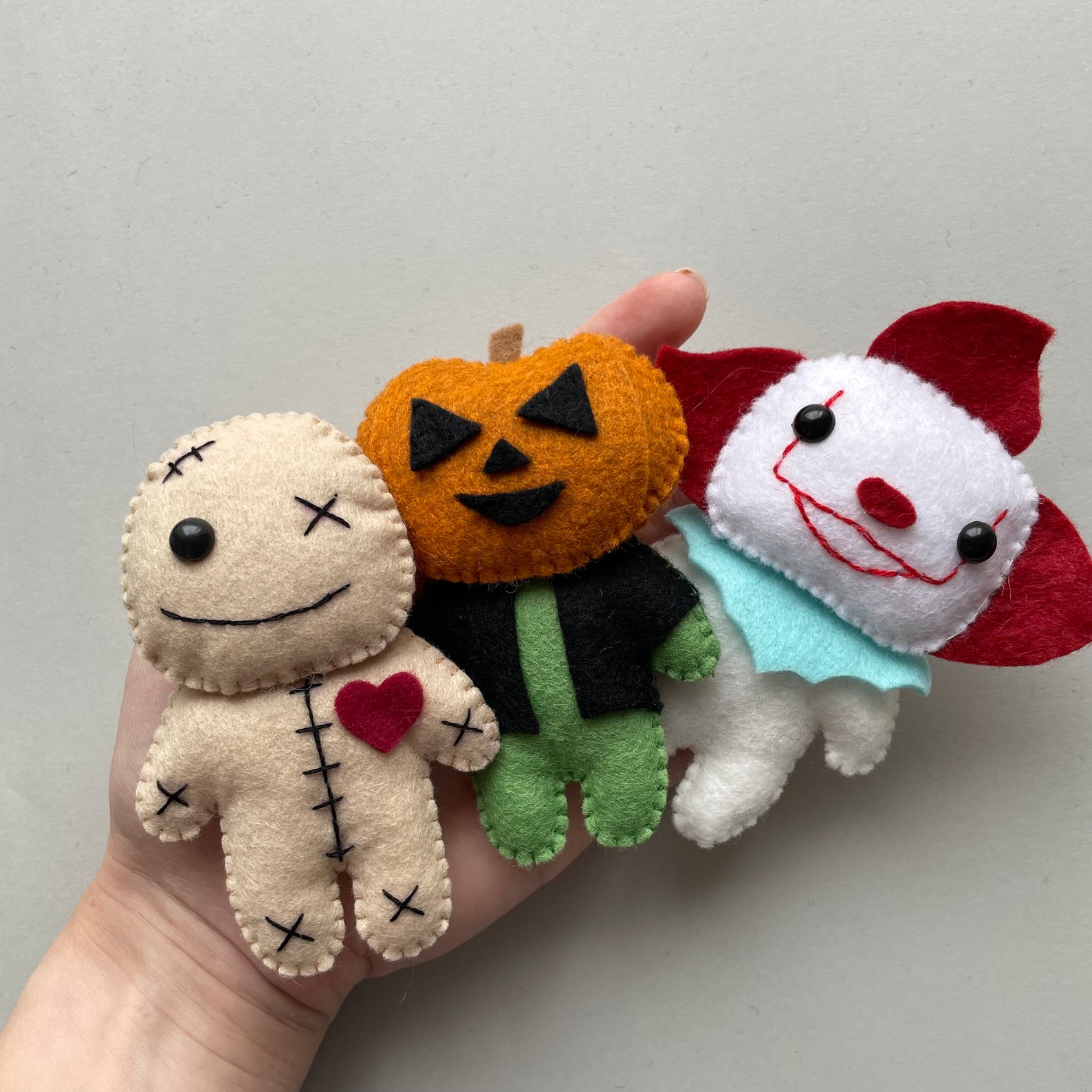 Set of 8 Halloween Pattern PDF Felt Halloween Ornaments DIY Halloween ...