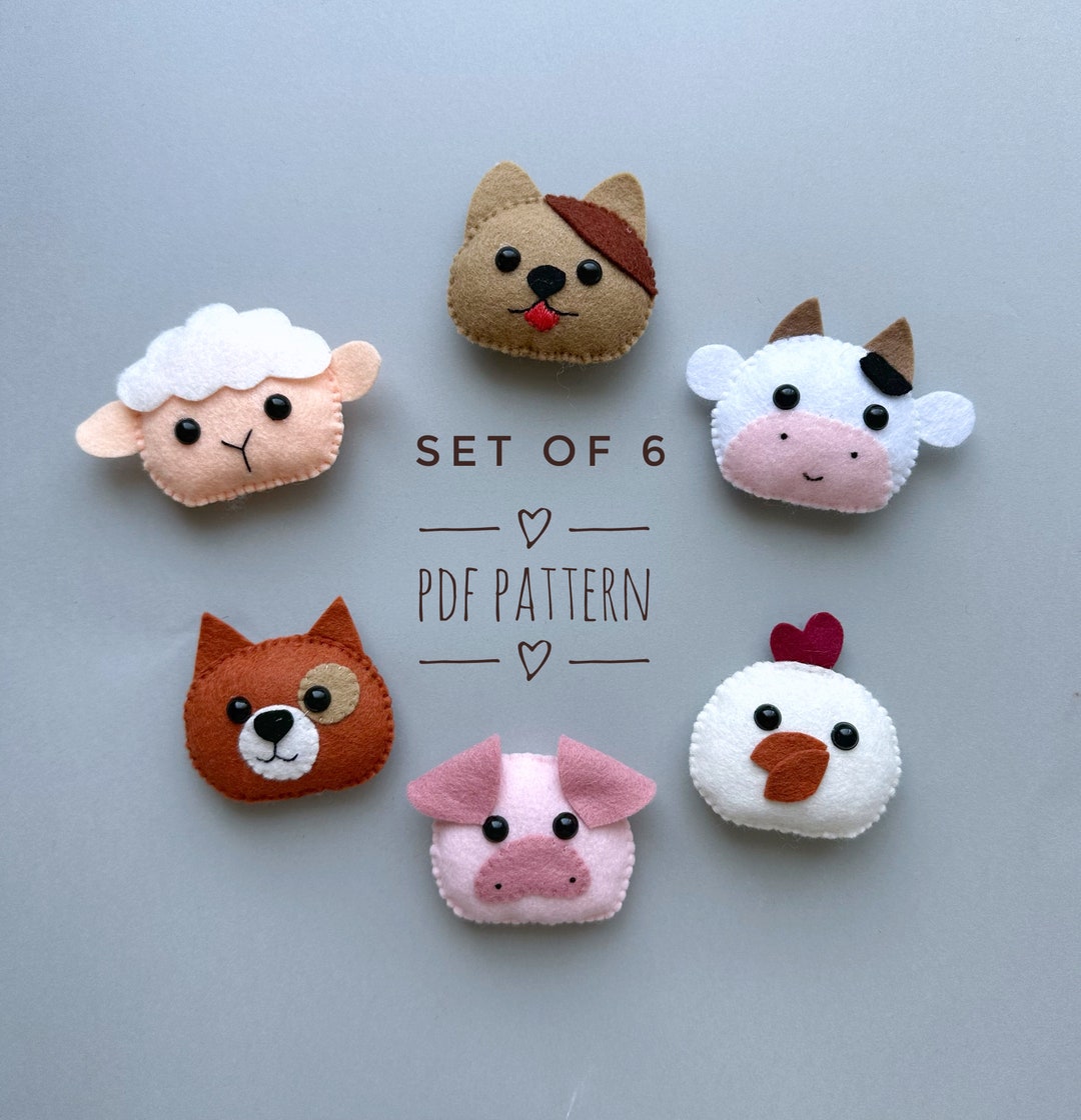 Farm Animals Pdf Pattern Felt Cow Ornament Plush Kawaii - Etsy