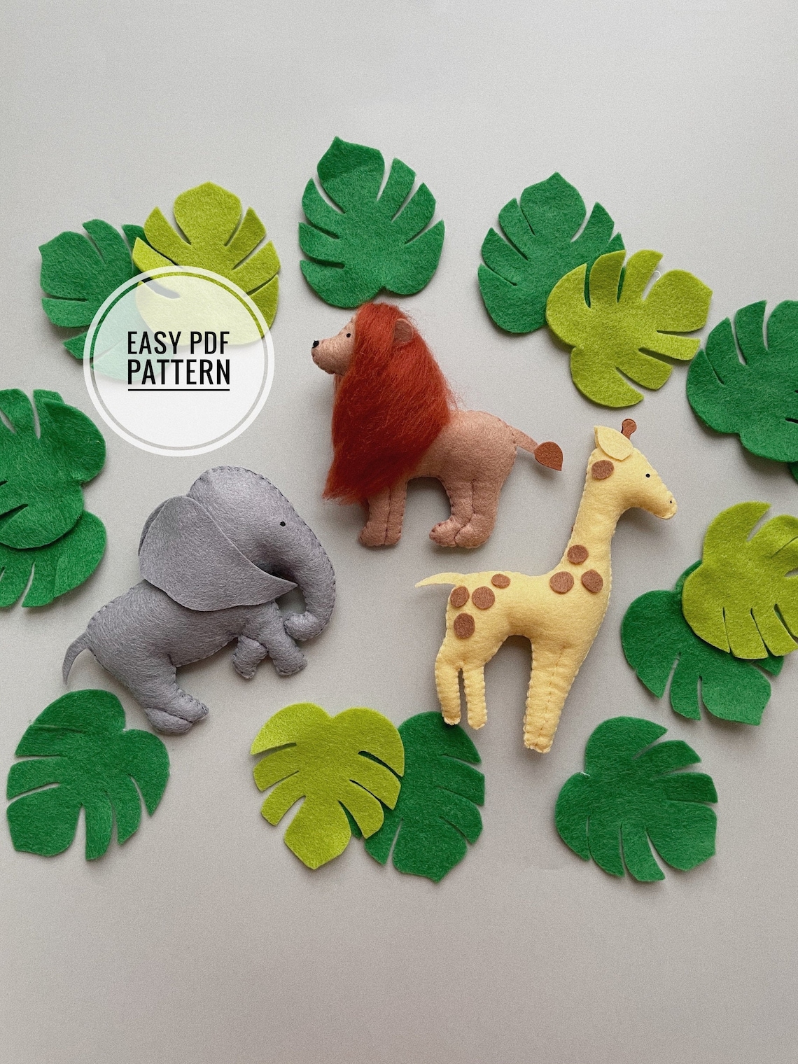 Set of 3 Pattern Safari Animals Safari PDF Pattern Tutorials | Etsy
