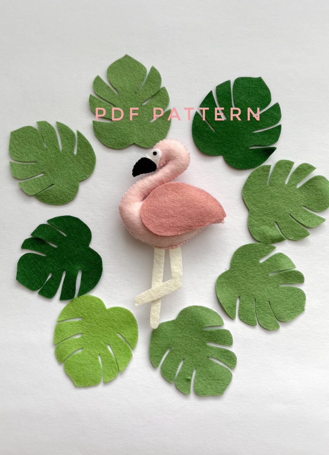 Flamingo Sewing Pattern, Tropical Bird Ornament, PDF Pattern, Digital ...