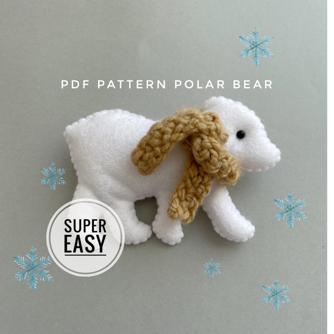 Polar Bear PDF Pattern, Felt Pattern Polar Bear,teddy Bear PDF Pattern ...