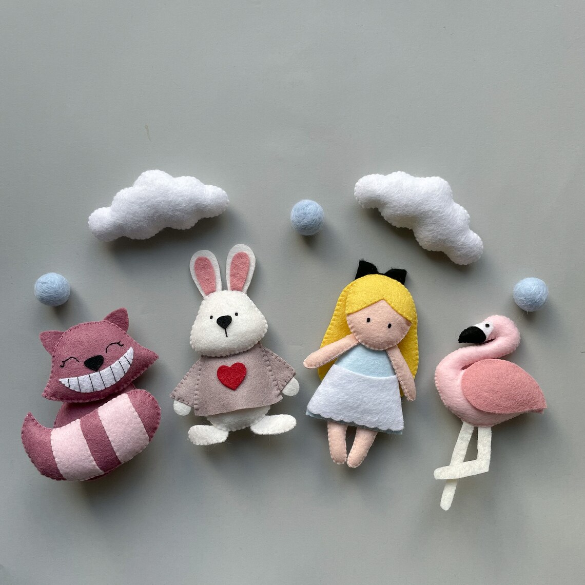 Alice in Wonderland PDF Pattern Felt Ornament Bunny Kawaii Plush ...