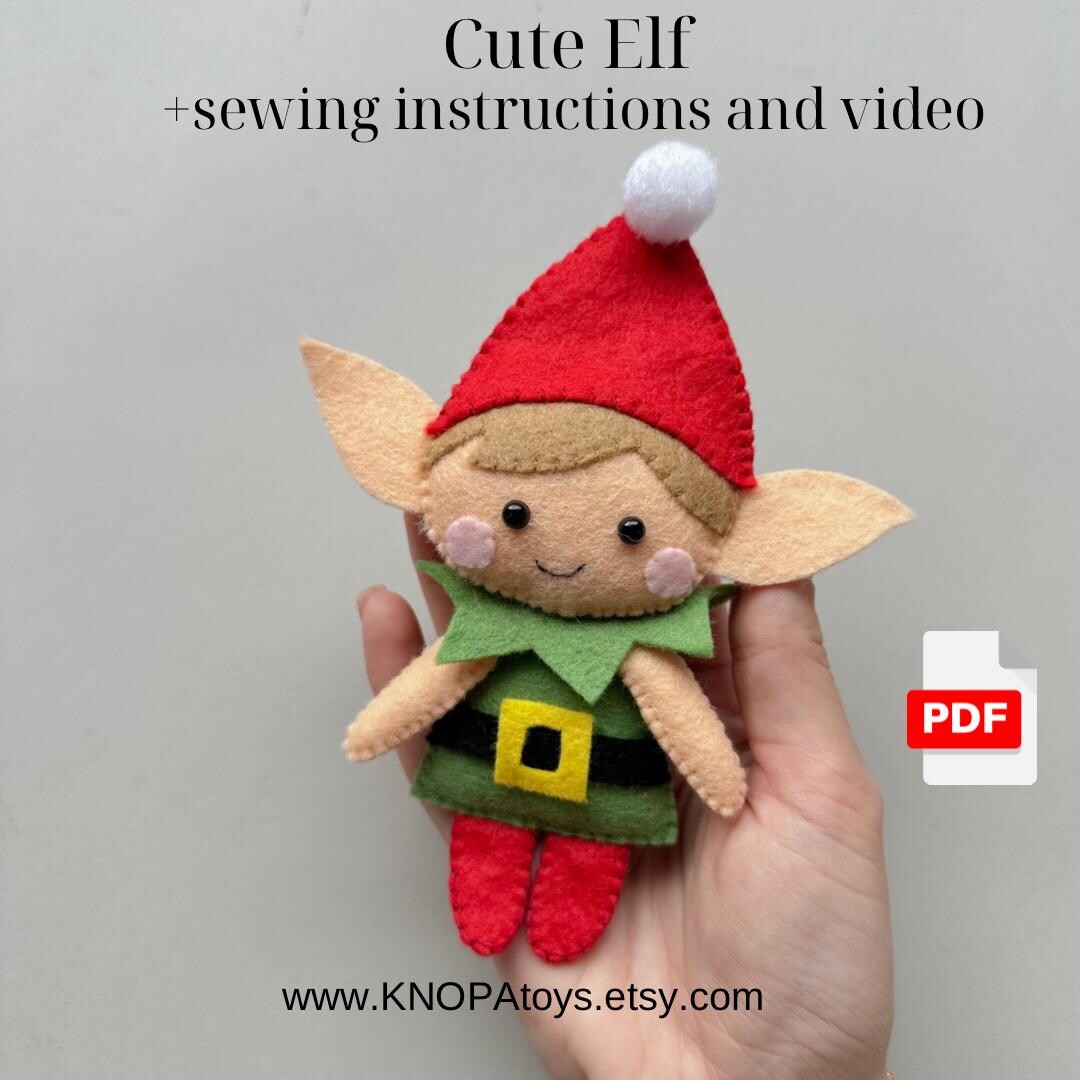 Christmas Elf Ornament Pdf Felt Pattern Funny Ornament Cute Handmade ...
