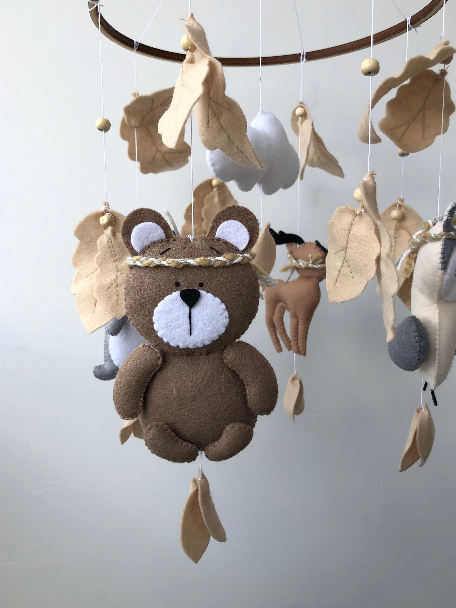 Set of 6 Pdf Pattern Woodland Baby Mobile Diy Tutorial Felt Animals ...