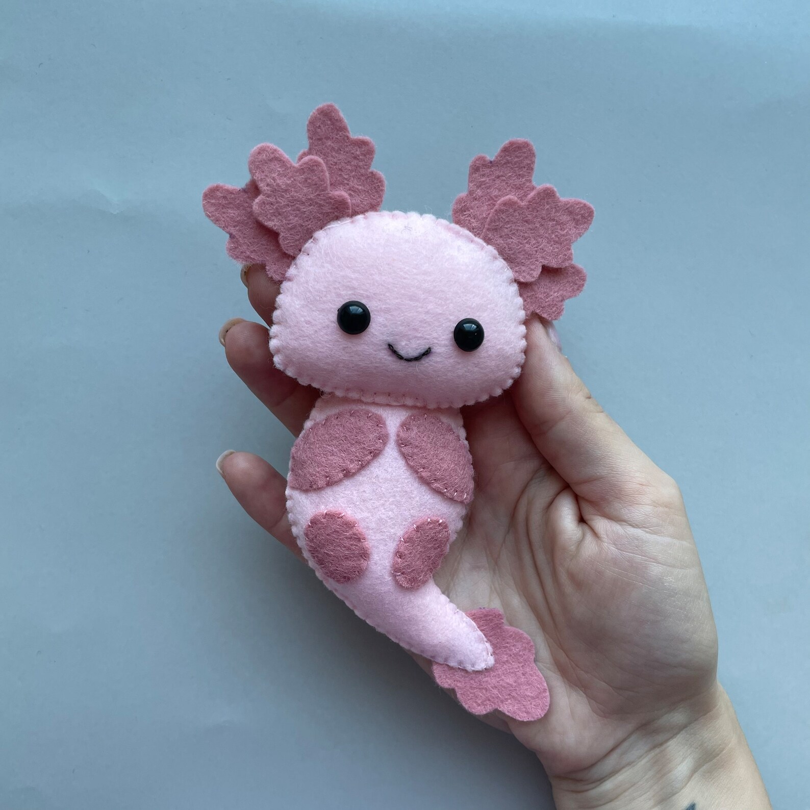 Axolotl Plush Pattern Pdf Felt Sewing Ornament Kawaii Plush Felt Animal Pattern Axolotl Toy DIY ...