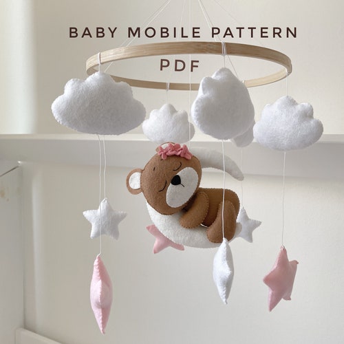 Baby Mobile Pattern Bear Ornament Bear Moon PDF Pattern Pdf - Etsy