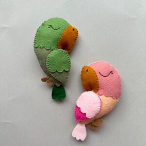 Bird Pdf Pattern Funny Ornament Parrot Plush Pattern Felt Birds ...