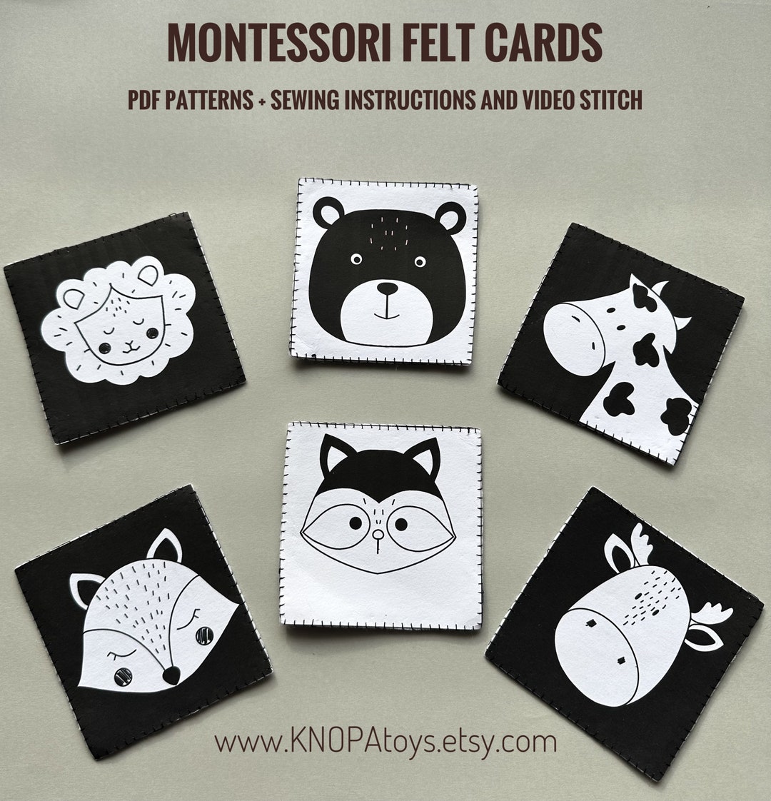 Montessori High Contrast Felt Cards Pdf Pattern and Tutorial How to ...