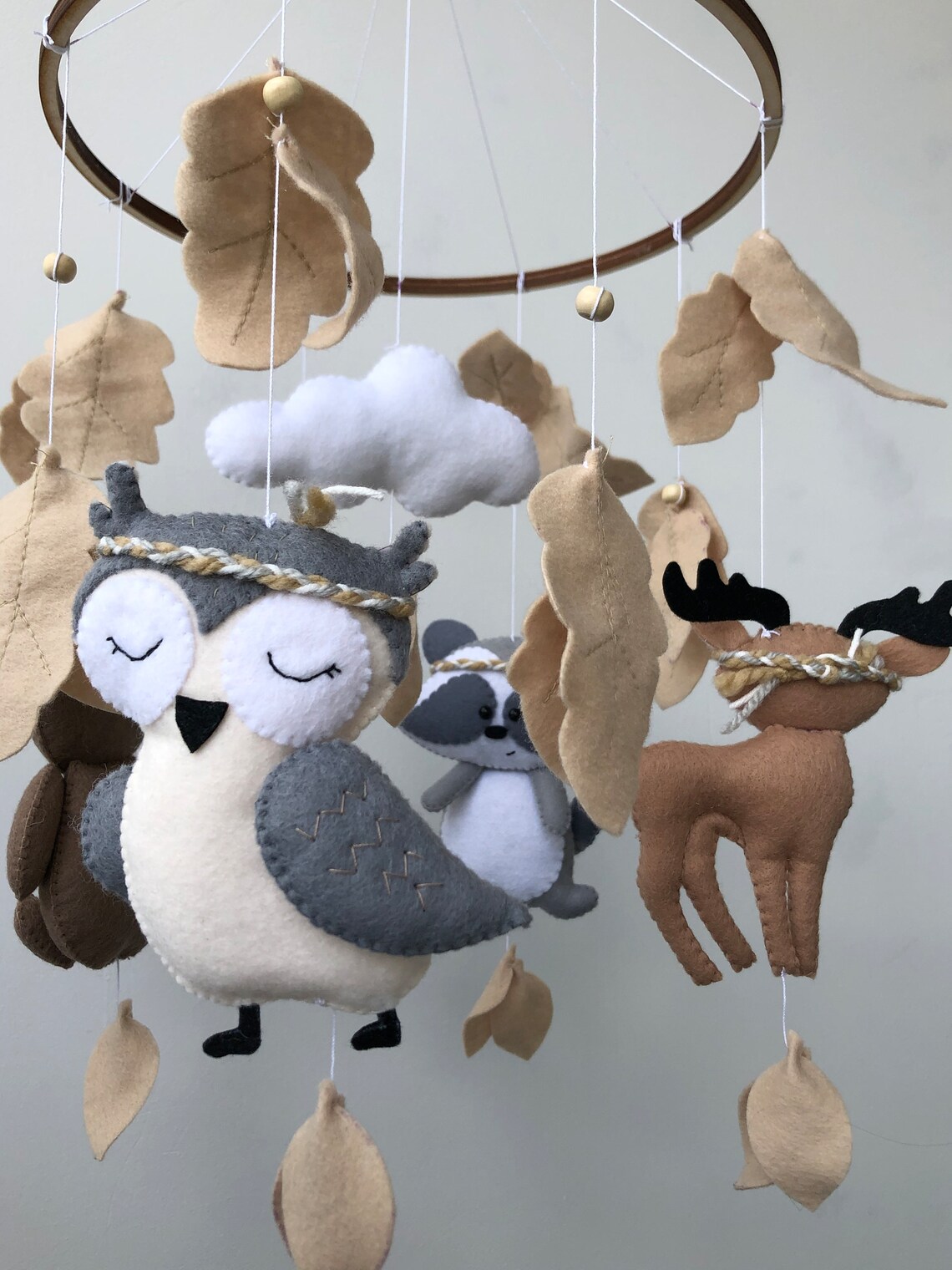 Set of 6 Pdf Pattern Woodland Baby Mobile Diy Tutorial Felt Animals ...