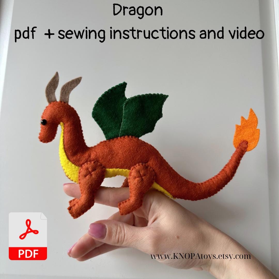 Dragon Pdf Felt Pattern Plush Patrones Fieltro Miniature Fantasy Dragon ...